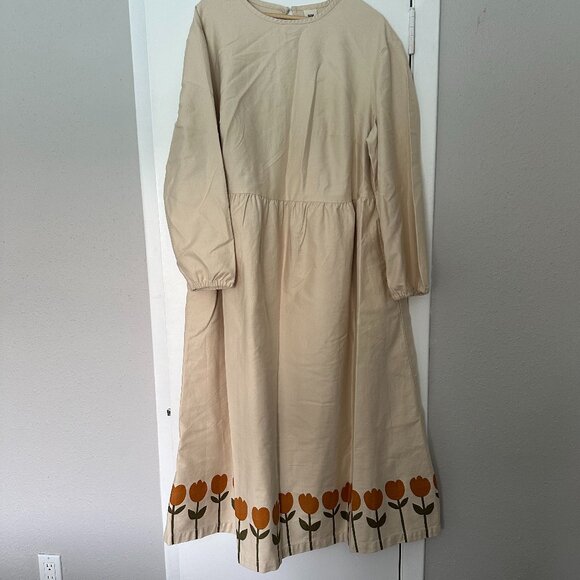 Lucy & Yak | Dresses | Lucy Yak Midi Dress In Cream Tulips In A Row ...